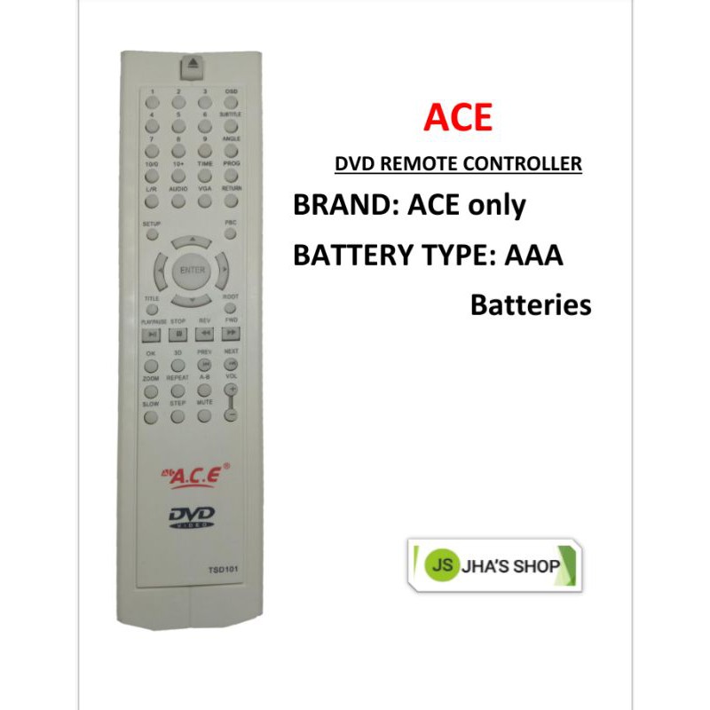 ACE AND ACE MIDI DVD REMOTE CONTROLLER | Shopee Philippines