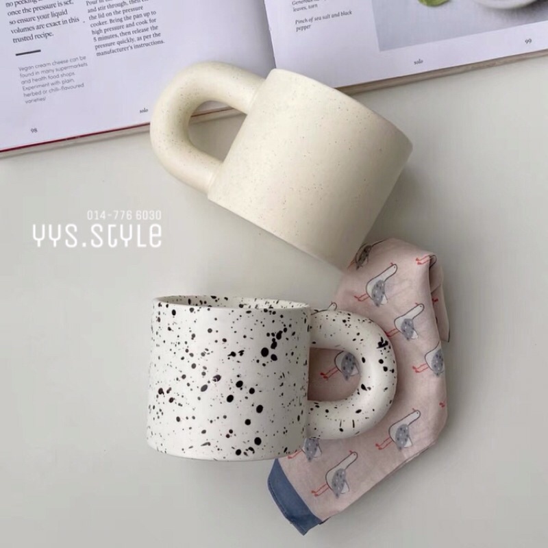 Ins Korea Vintage Splash Paint Ink Ceramic Mug Coffee Cup Couple Water ...