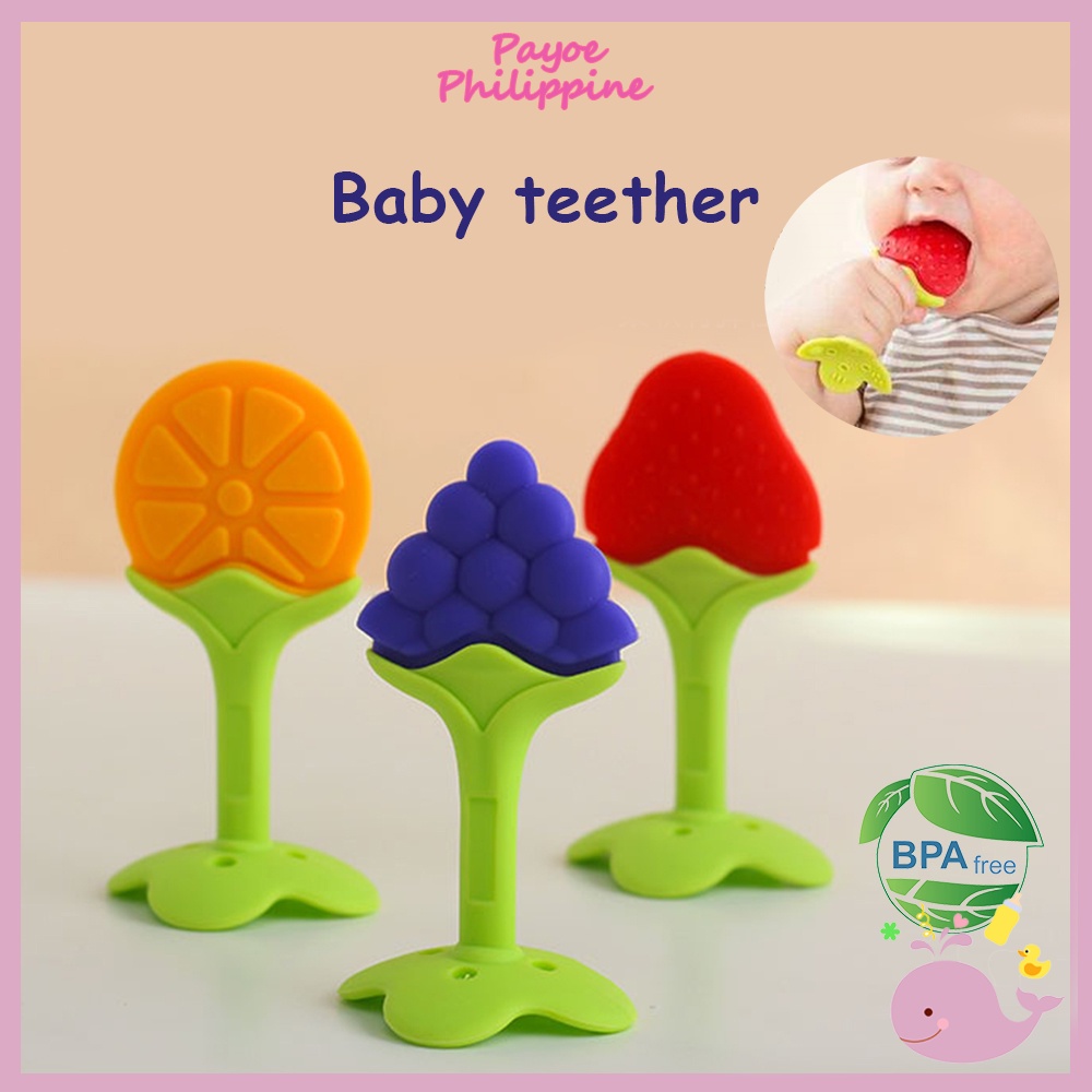 Payoe Baby Silicone Teether Fruit Shape Teether Baby molar toy BPA FREE ...