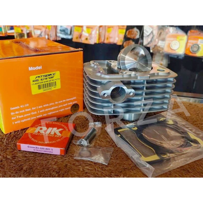 PITSBIKE KLX150 63 66 BLOCK BORE KIT CYLINDER 63MM 66MM Klx 150 STEEL ...