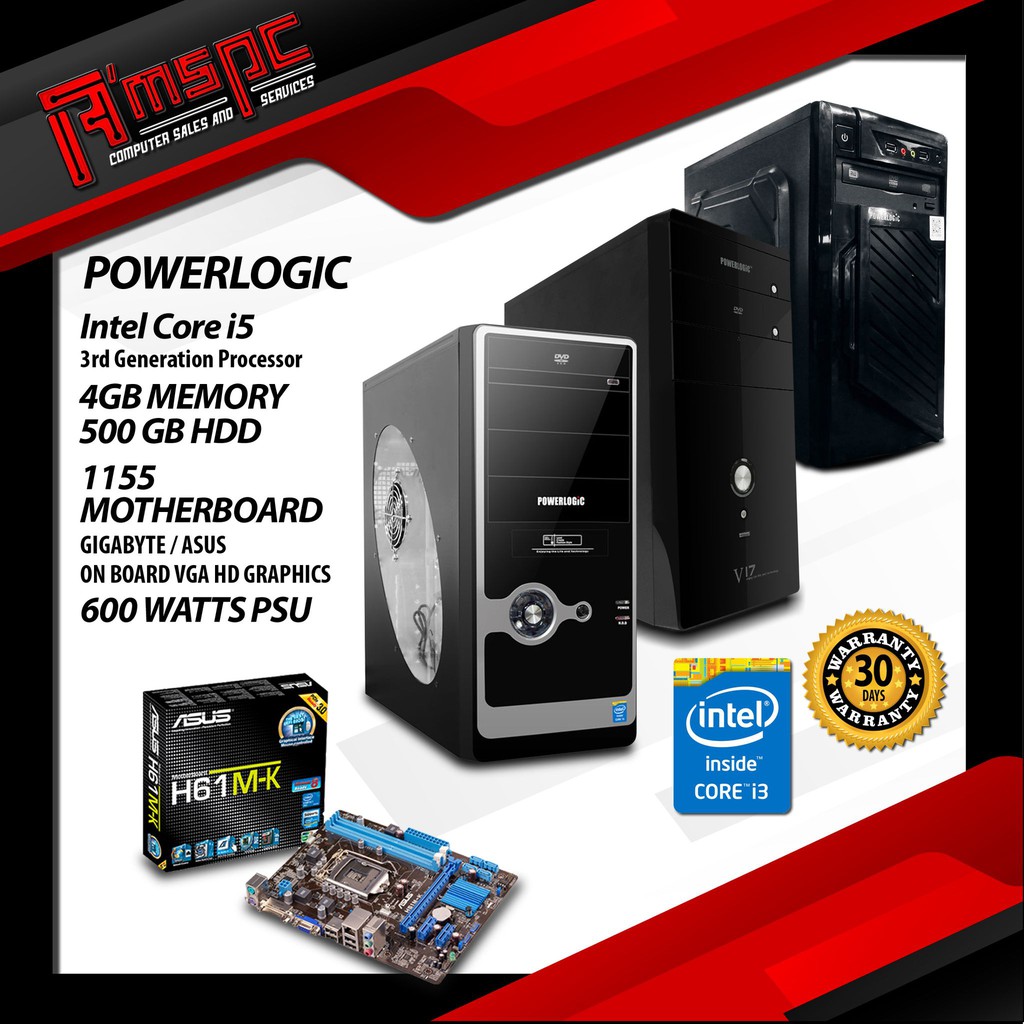 CPU INTEL CORE I5 3RD GEN 4GB DDR3 RAM 500GB HDD 1155 MOTHERBAORD ...