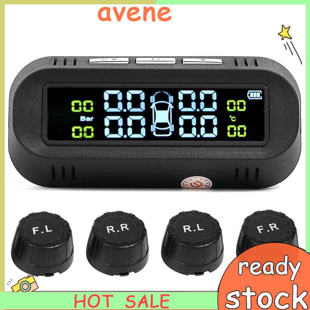 C68 Usb Solar Car Tpms Tire Pressure Monitor System With 4 External