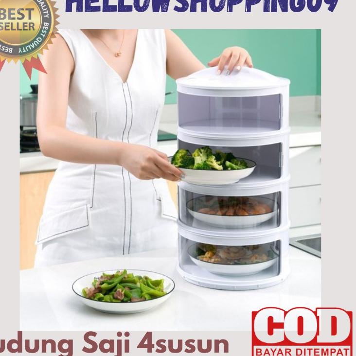 Adk - 4-tier Serving Hood Ready-To-Eat Food Storage Food Rack | Shopee ...