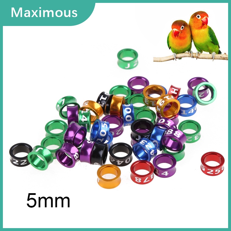 10-100Pcs 5mm With Numbered Aluminum Bird Foot Ring legband for african ...