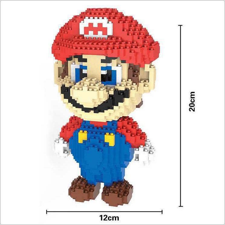Magic Mini Blocks Yoshi Cartoon Model Mario Luigi King Bowser Building ...