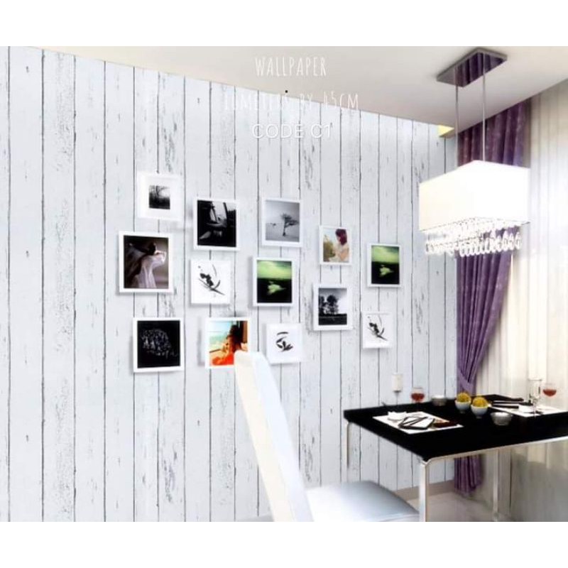 White Wood Wallpaper Sticker 10meters by 45cm Vintage sticker design ...