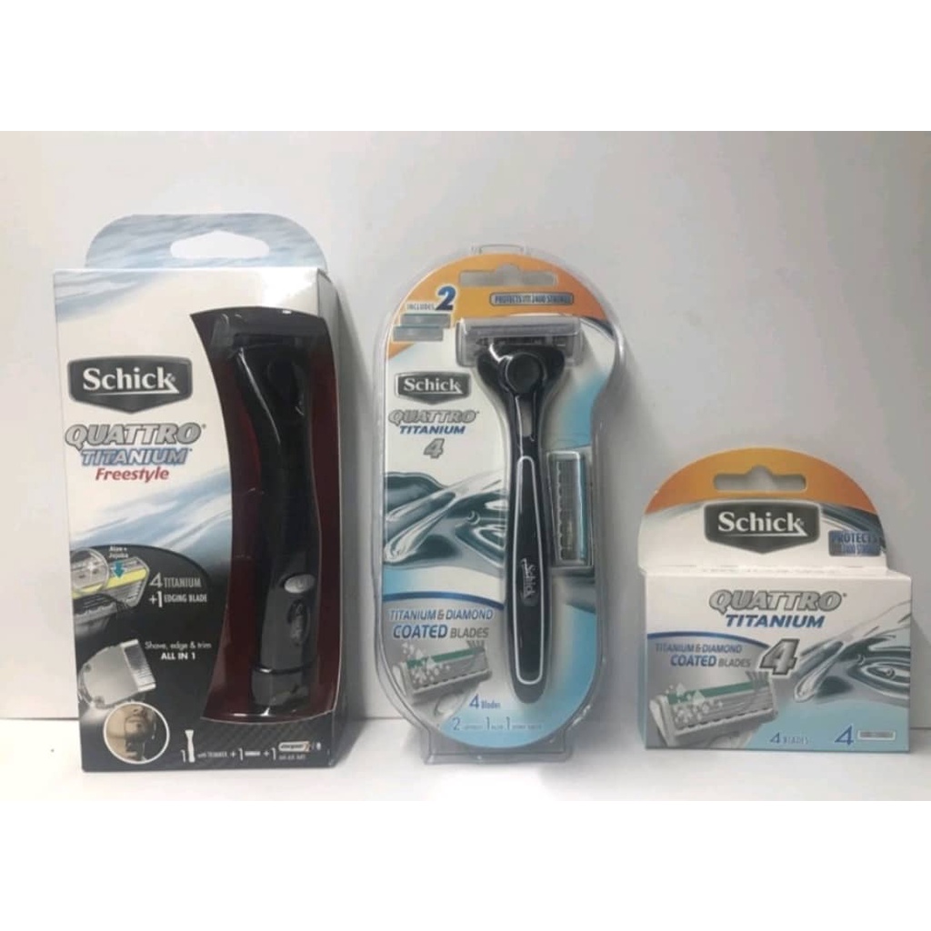 SCHICK Quattro Titanium 4 Razor Men / Razor Blade Refill 4 count * SOLD ...