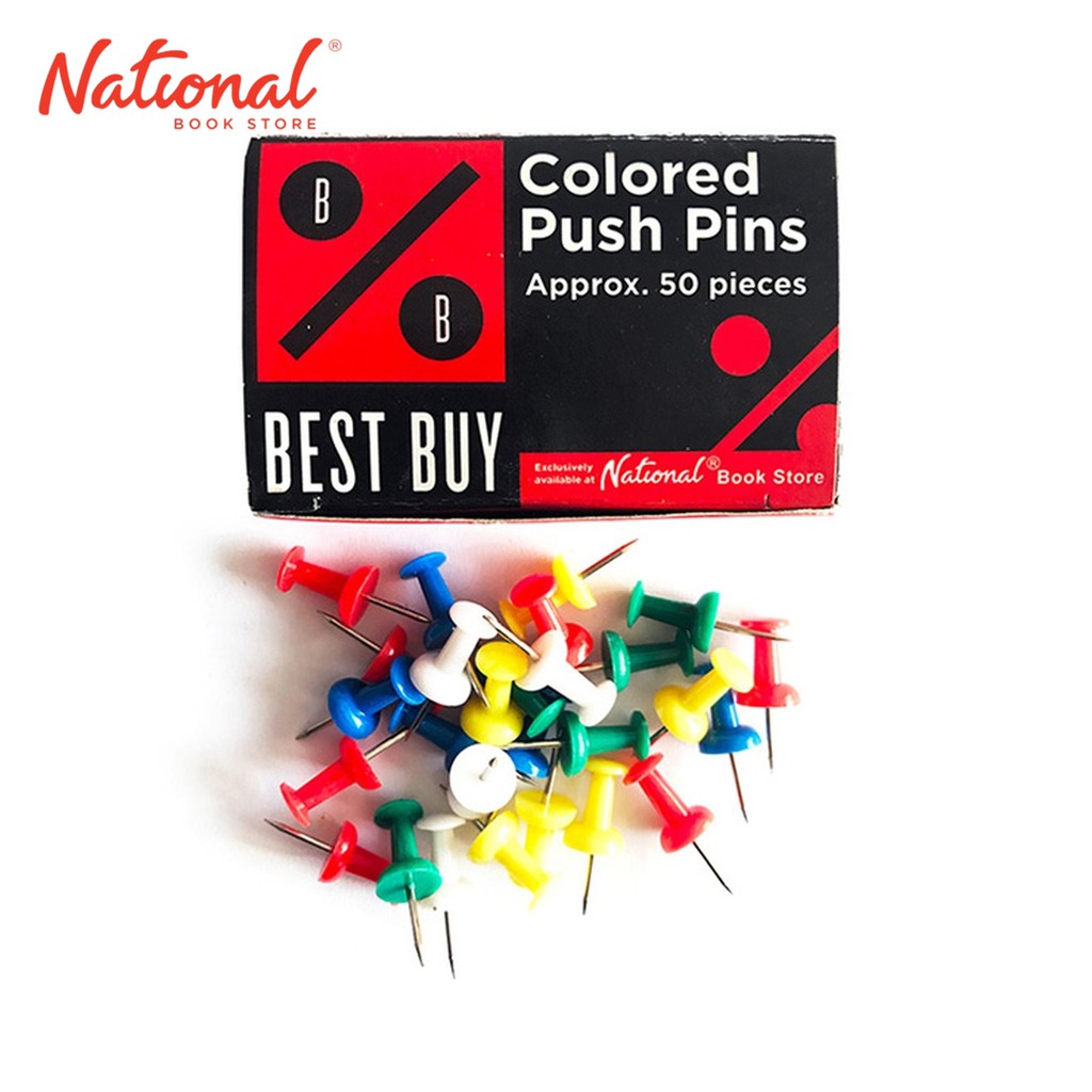 Best Buy Push Pin 50S Assorted Color W Window National Book Store ...