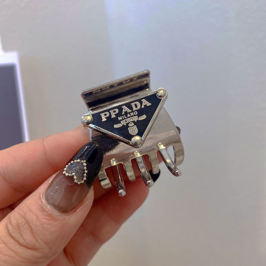 PRADA Metal Texture Small Hair Grabbing Clip Triangle Hair Claw ...