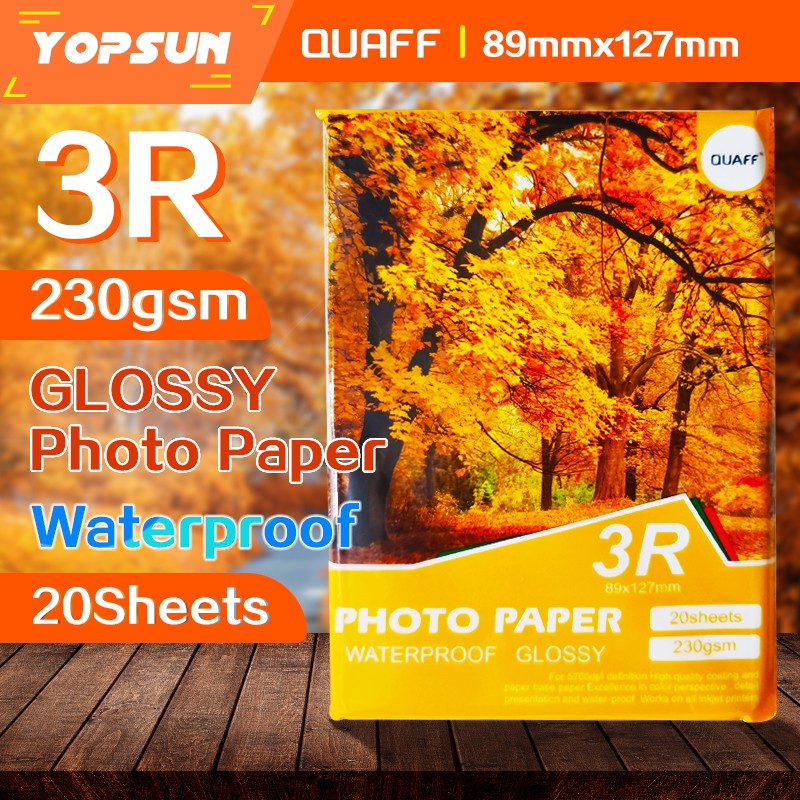 Quaff Photo Paper A4 | 5R | 4R | 3R Glossy 180 & 230gsm 20Sheets ...