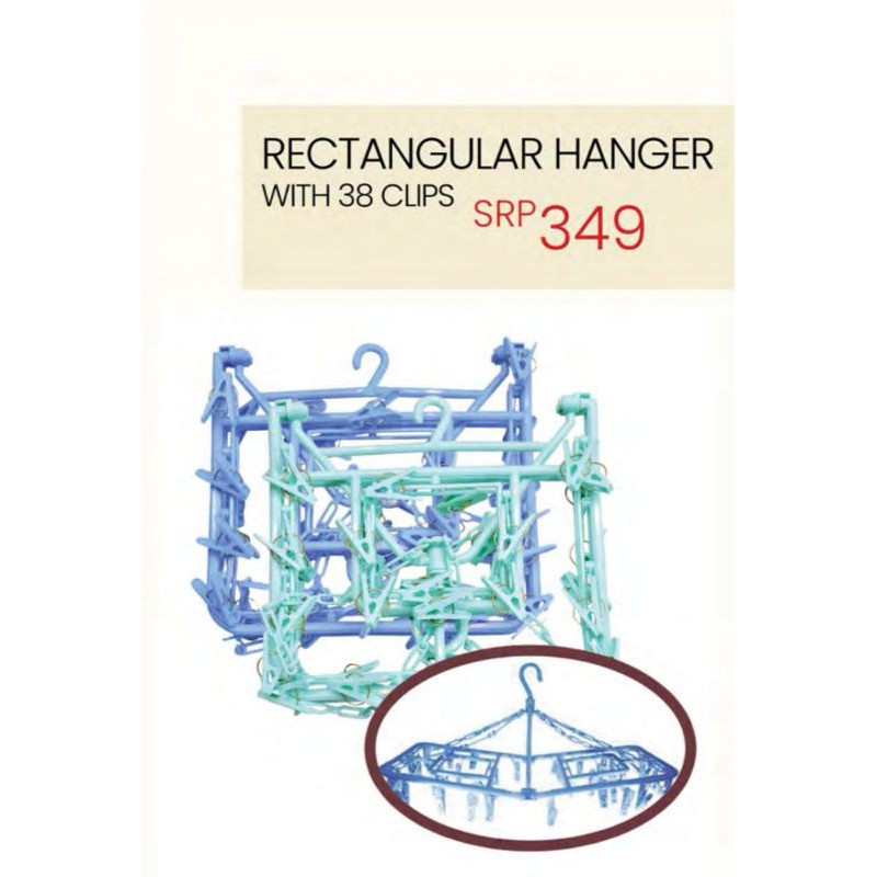 Rectangular Hanger with 38 Clips | Shopee Philippines