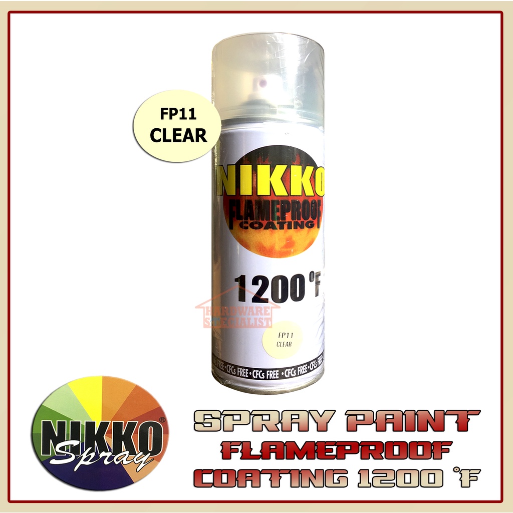 Nikko Spray Paint Flameproof Coating CLEAR FP11 1200°F | Shopee Philippines