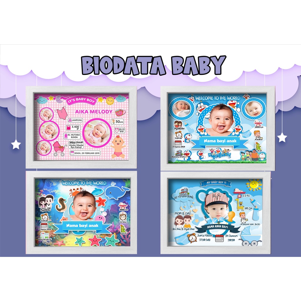 Baby Biodata+Biota Frame Photo Frame Cool Baby Gift Special Batam ...