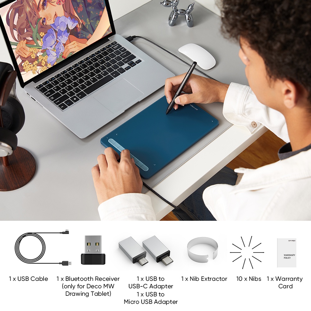 XPPen Deco M/MW Wireless Drawing Tablet For Digital Art Bluetooth Pen ...