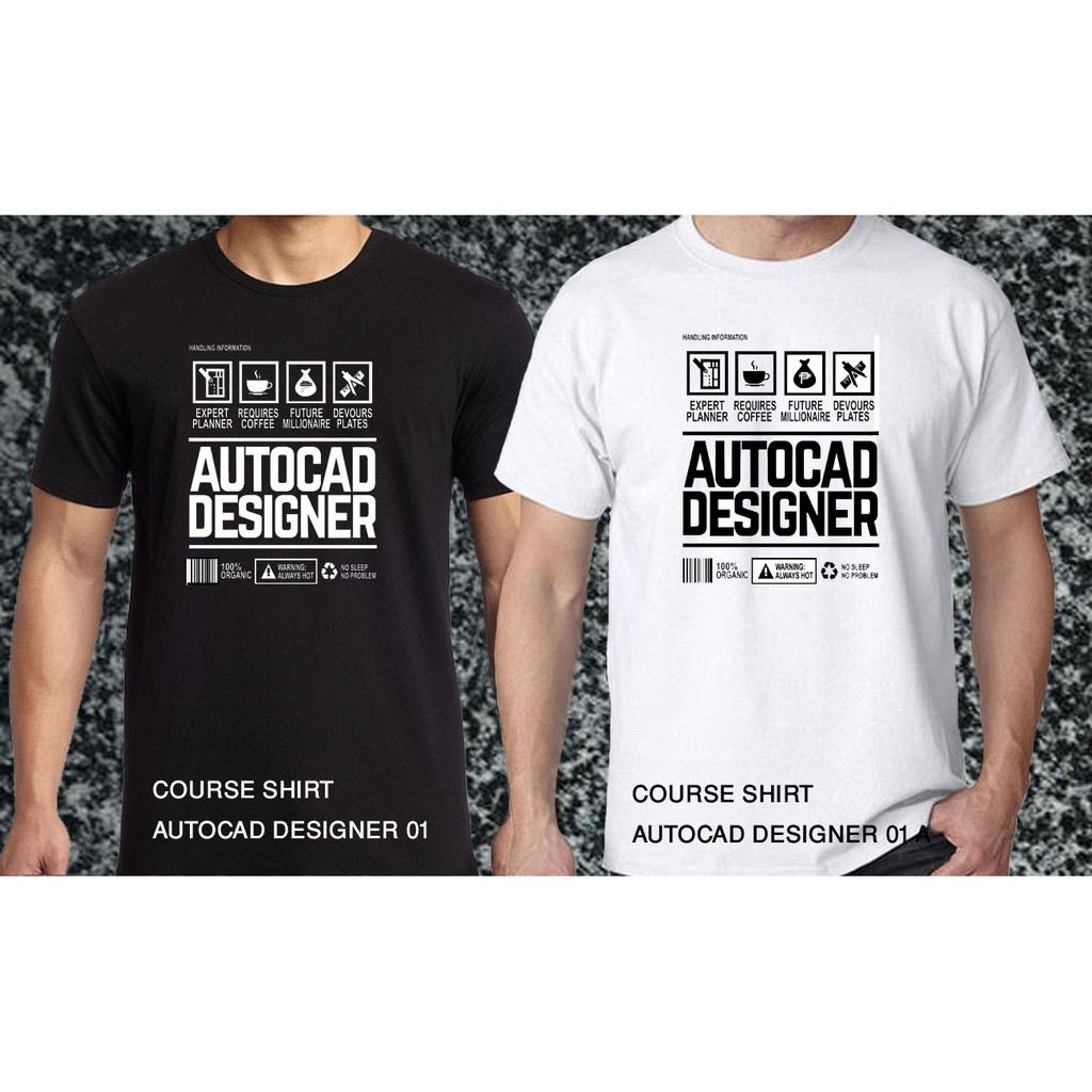 AutoCad Designer Course Shirt 01-Vinyl cut-out | Shopee Philippines