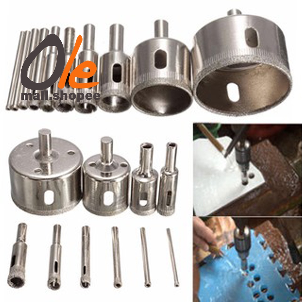 10pcs Set Diamond Glass Ceramics Marble Tile Hole Saw Opener Cutter ...