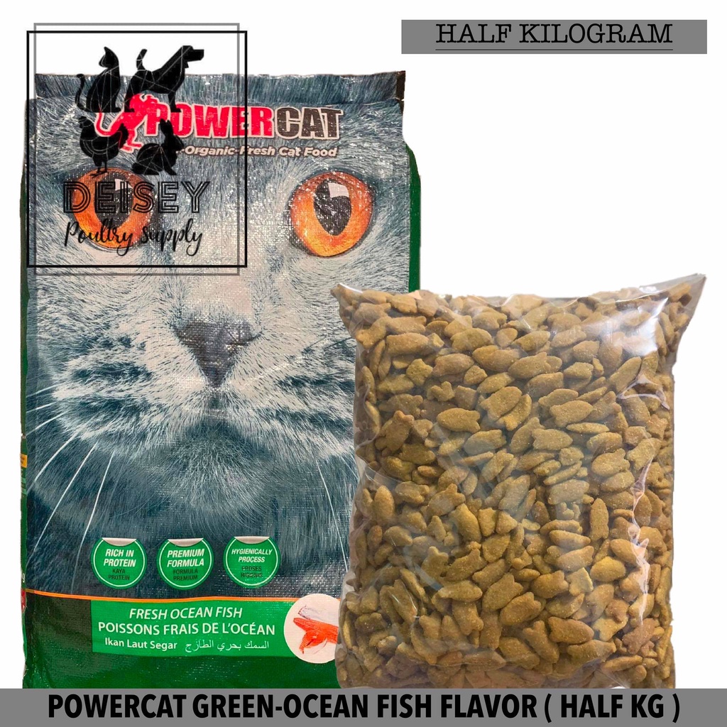 POWERCAT HALAL CERTIFIED ORGANIC CAT FOOD - GREEN / FRESH OCEAN FISH ...