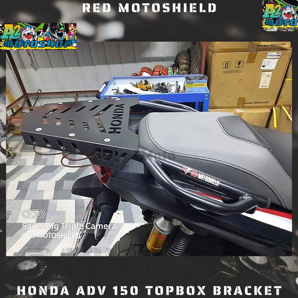 NMAX V2 Honda ADV 150 160 Top Box Bracket w Grab Bar Red Moto Shield ...