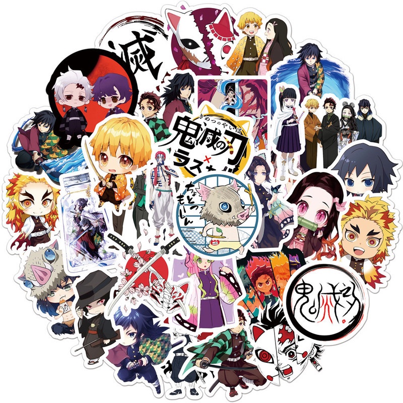 Anime Demon Slayer New PVC Stickers Kimetsu No Yaiba DIY Waterproof ...