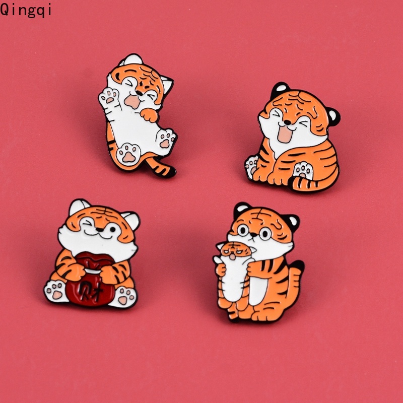 Lovely Tiger Enamel Pin Sleepy Rich Tiger Brooch Lapel Pin Badges ...