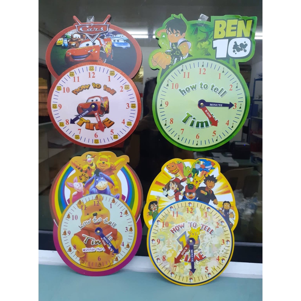 Paper Clock Assorted Character per PACK 12's IN 1 PACK | Shopee Philippines
