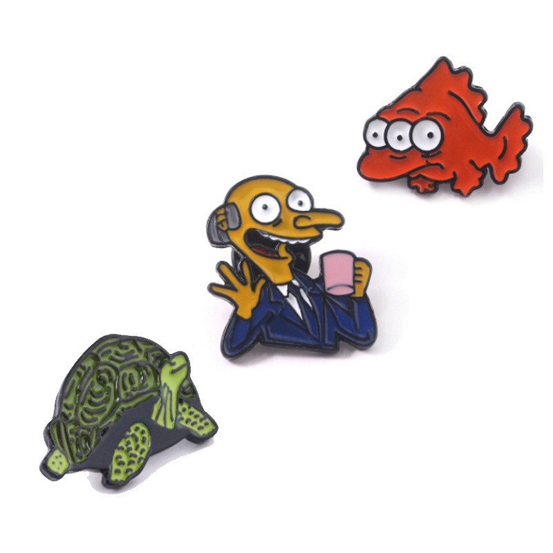 American Animation Simpson Family Small Fish Turtle Brooch Boss Cartoon ...