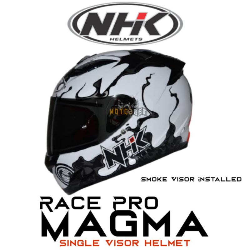 NHK Helmet Race Pro Magma Full Face Single Visor Helmet | Shopee ...