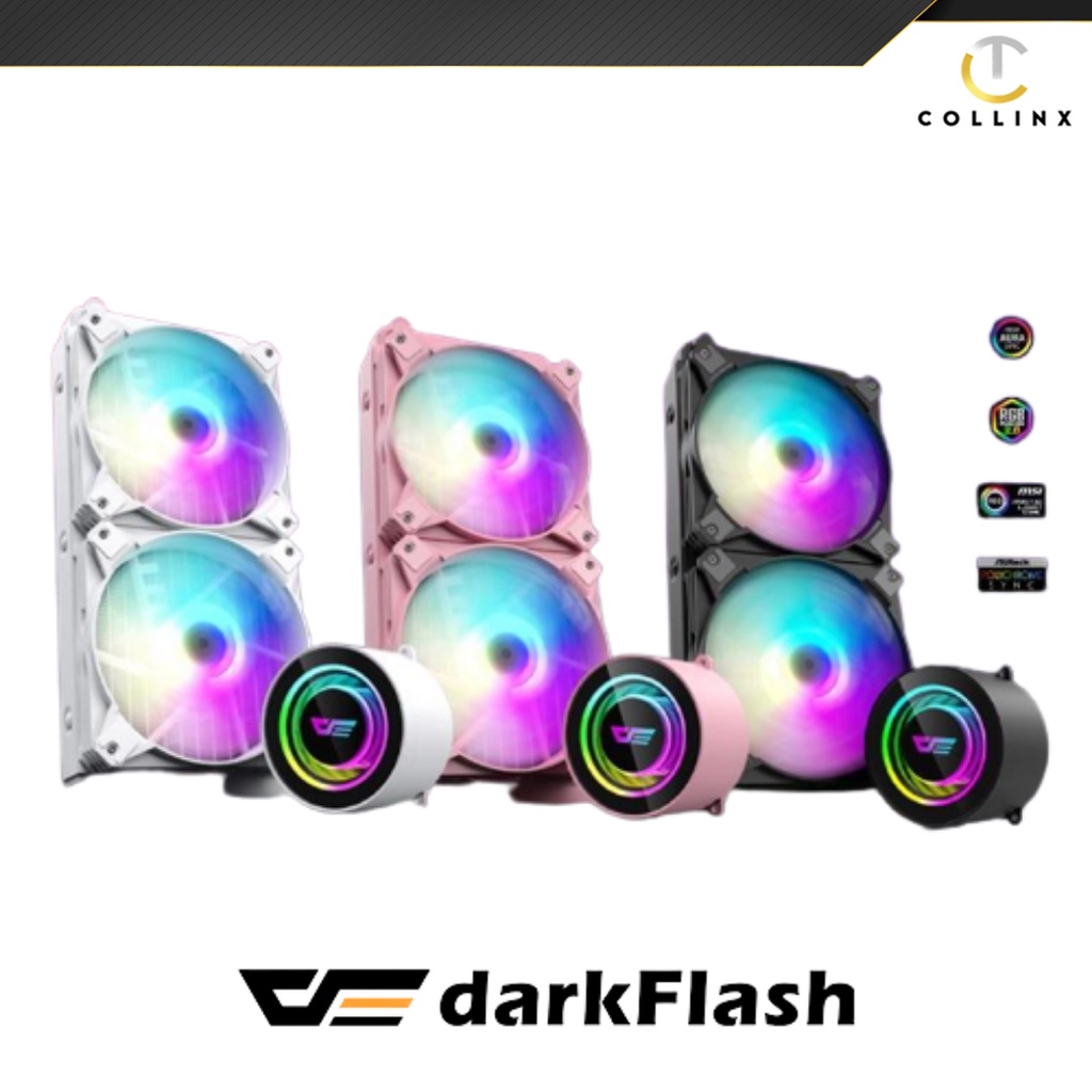 DARK FLASH DX240 DUAL FAN RGB AIO V2 (BLACK, WHITE & PINK) | Shopee ...