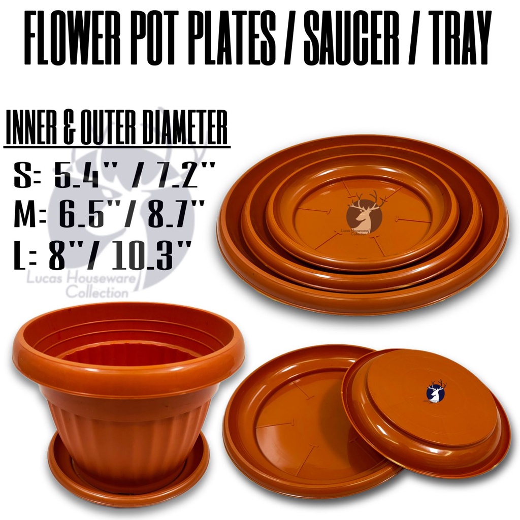3-IN-1 PLANT POT CATCH PLATES / FLOWER POT PLATES /PASO PLATO TRAY ...