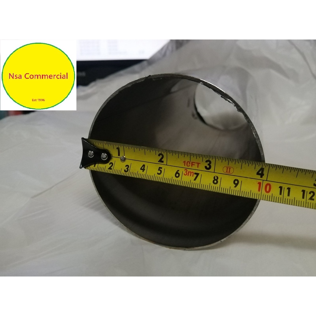 Stainless Steel Round Tube 4" outside dia. x 2 FEET T304 (1.5mm ...