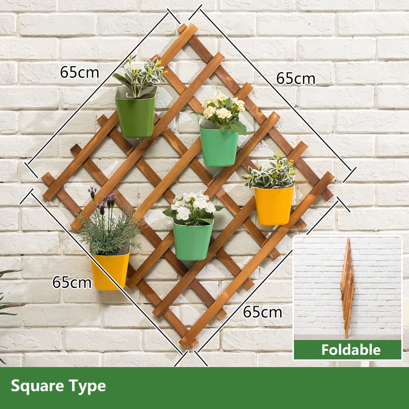 Wall Hanging Plant Rack Wood Indoor Multi-storey Balcony Living Room ...