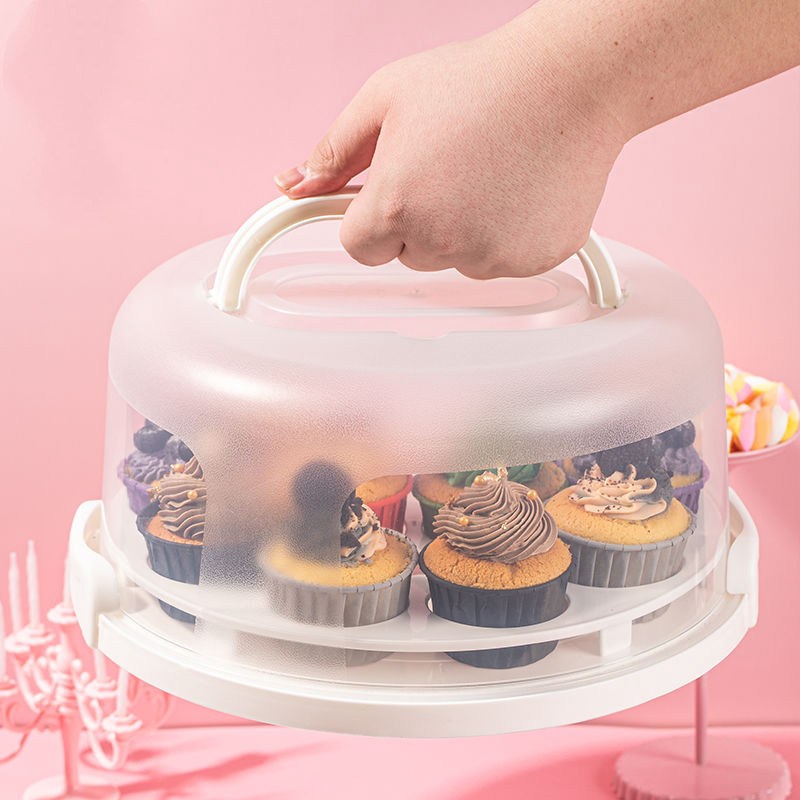 2IN1 Locking Portable Cake&Cupcake Pretension Case Box Carrier Storage ...