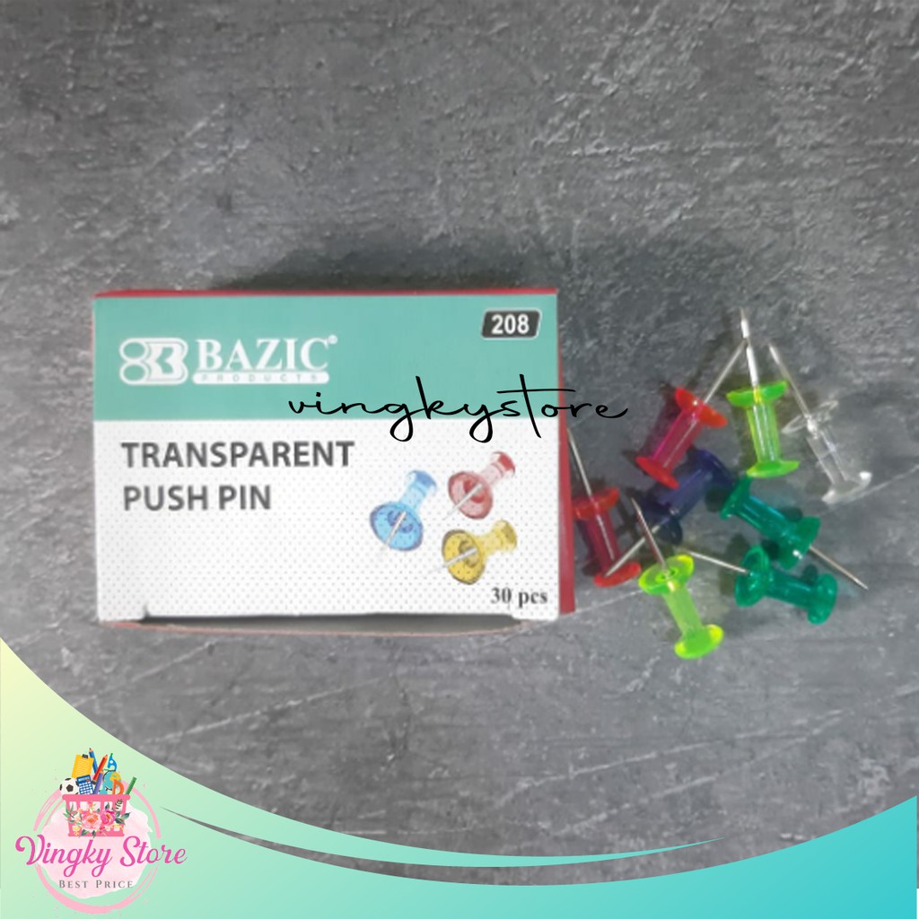 Clear Push Pins Transparent Bazic 208 | Shopee Philippines