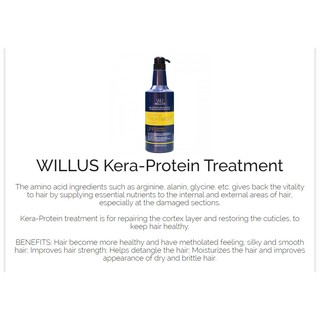 WILLUS Kera Protein Treatment (Tony & Jackey) 250ml - BangsVip | Shopee ...