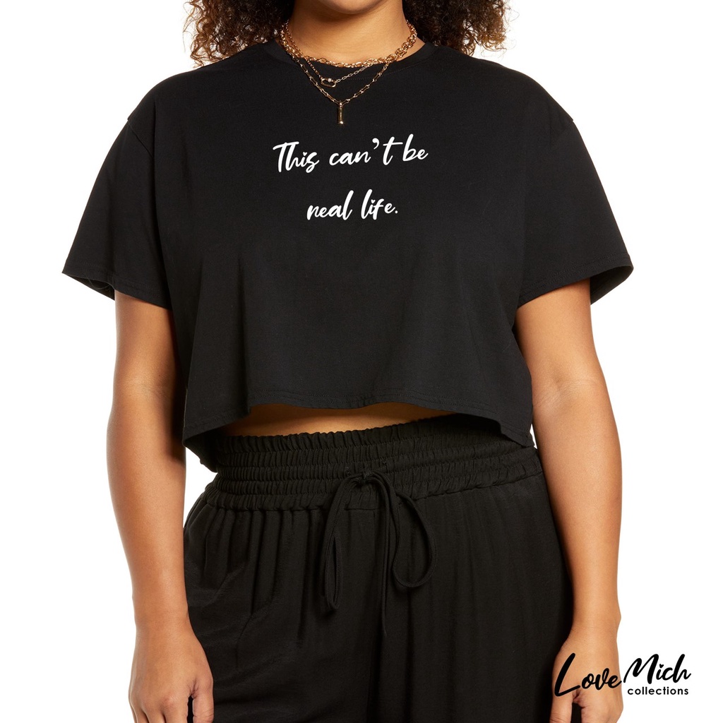 Plus Size 2xl 3xl Croptop Minimalist Statement Casual Wear Women Tops ...