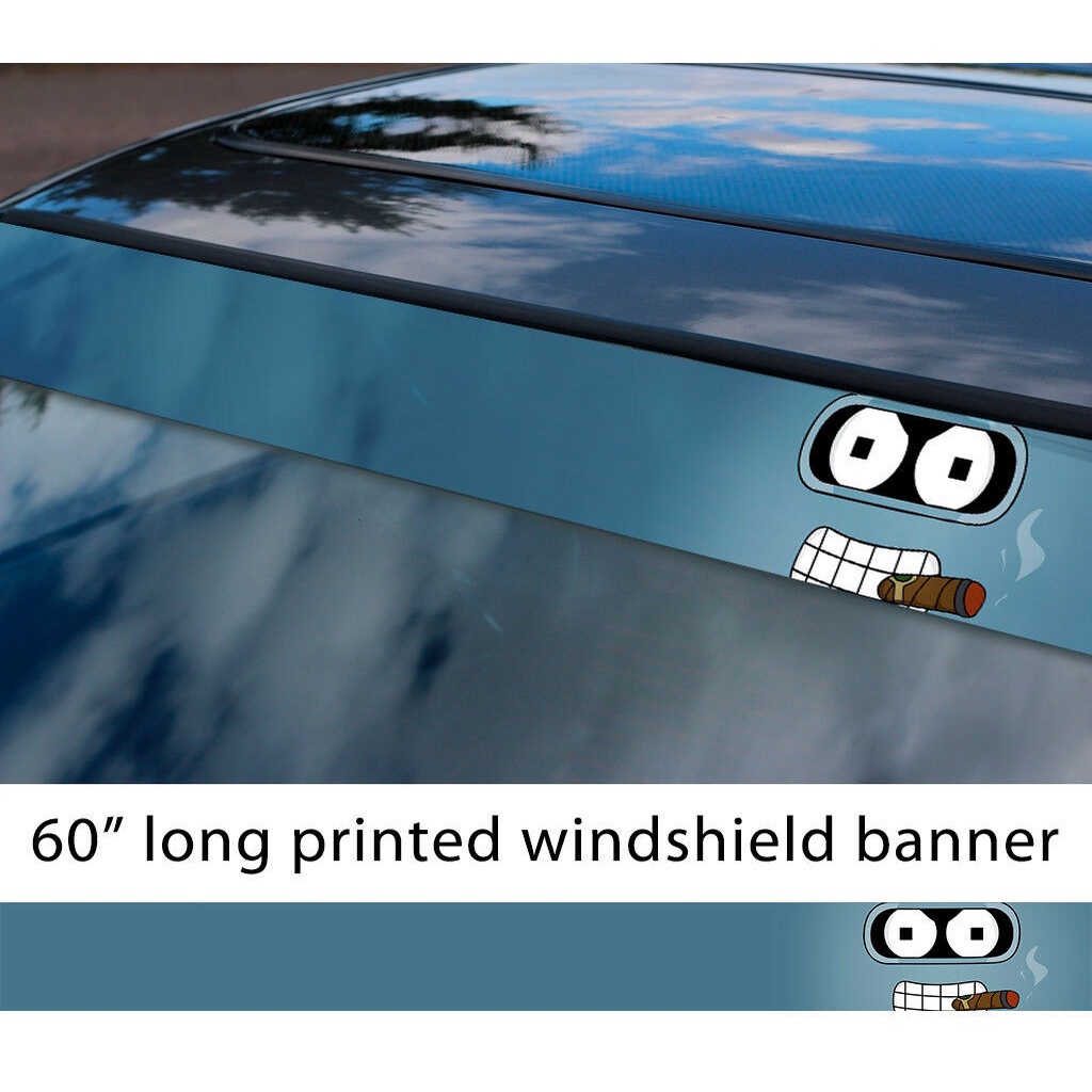 60" Bender Bending Fun Futurama JDM Strip Printed Windshield Vinyl ...