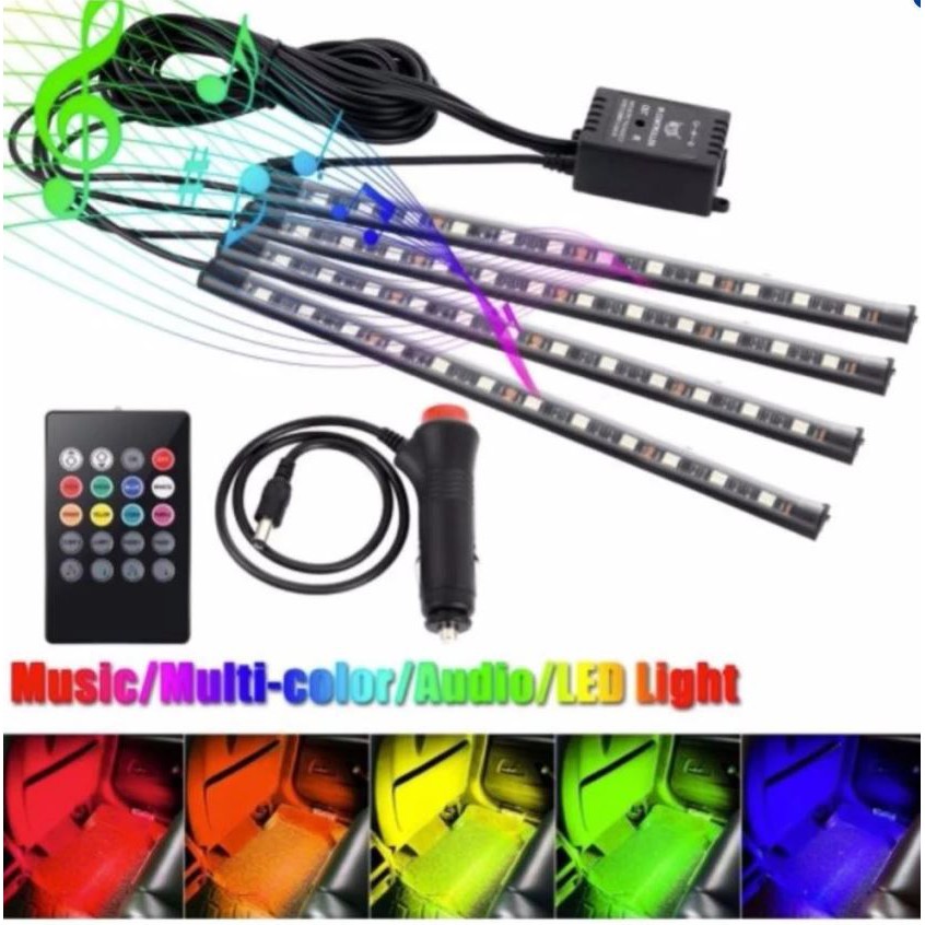 18 LED Car Foot Lamp underglow Atmosphere LED Strip Light | Shopee ...