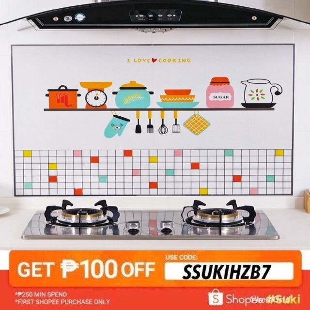 Waterproof Kitchen Anti-oil Wall Stickers Paper | Shopee Philippines