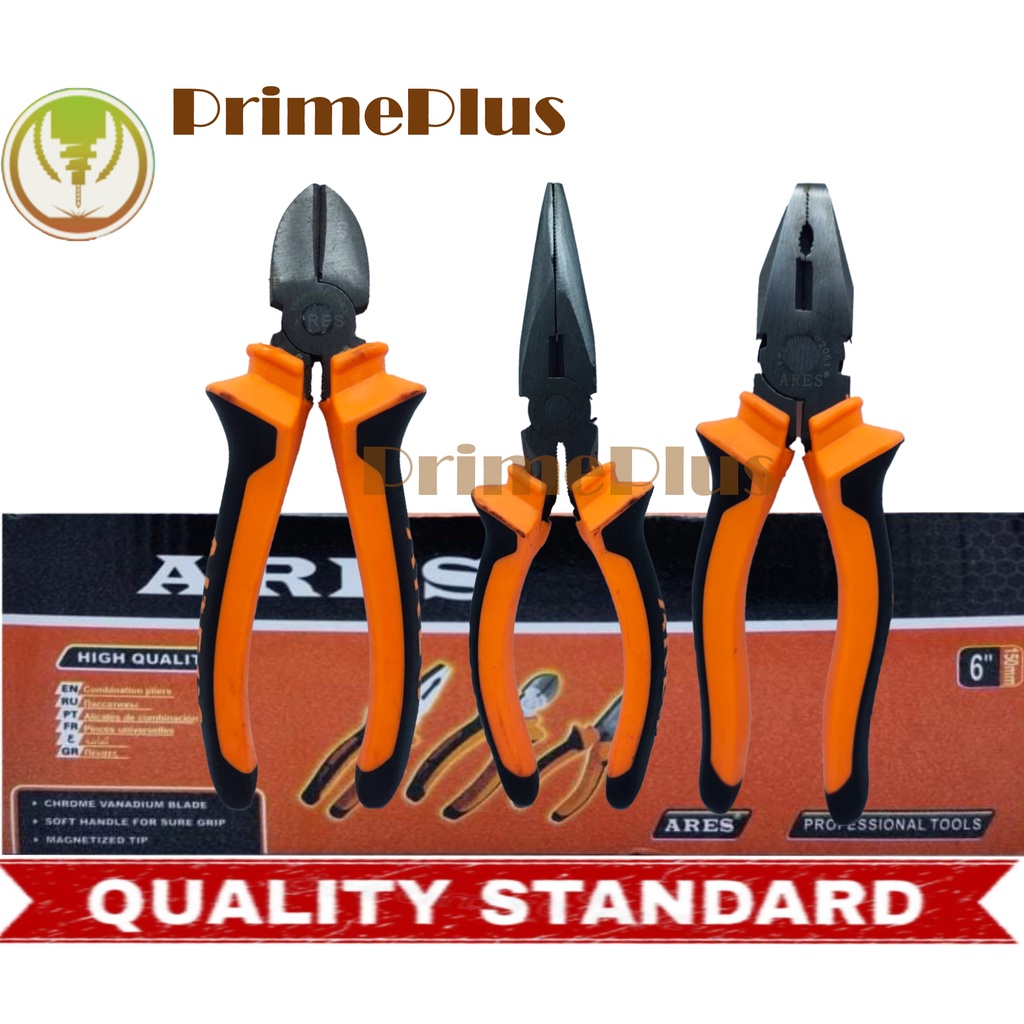 ARES COMBINATION PLIERS 6" PROFESSONAL TOOLS Electrical Wire Cutters ...