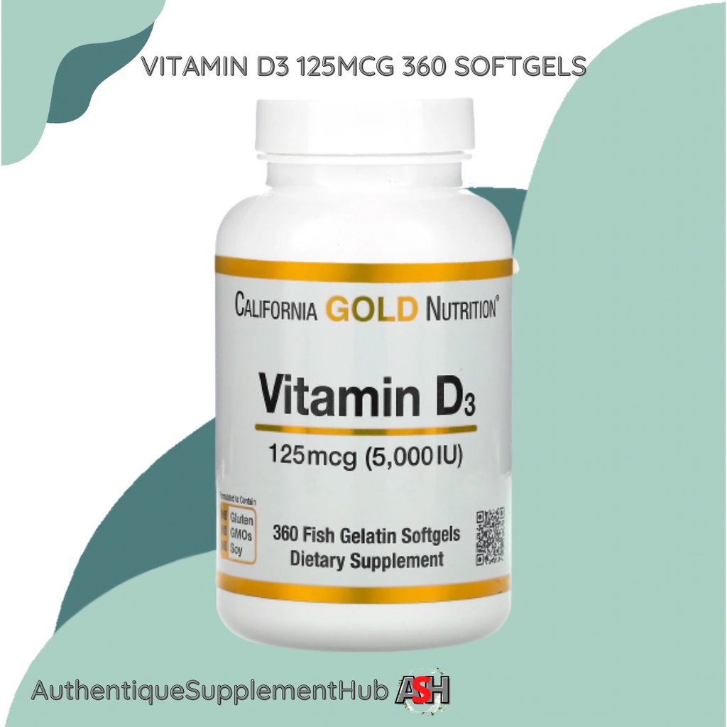 California Gold Nutrition, Vitamin D3, 125 mcg (5,000 IU), 360 Fish ...