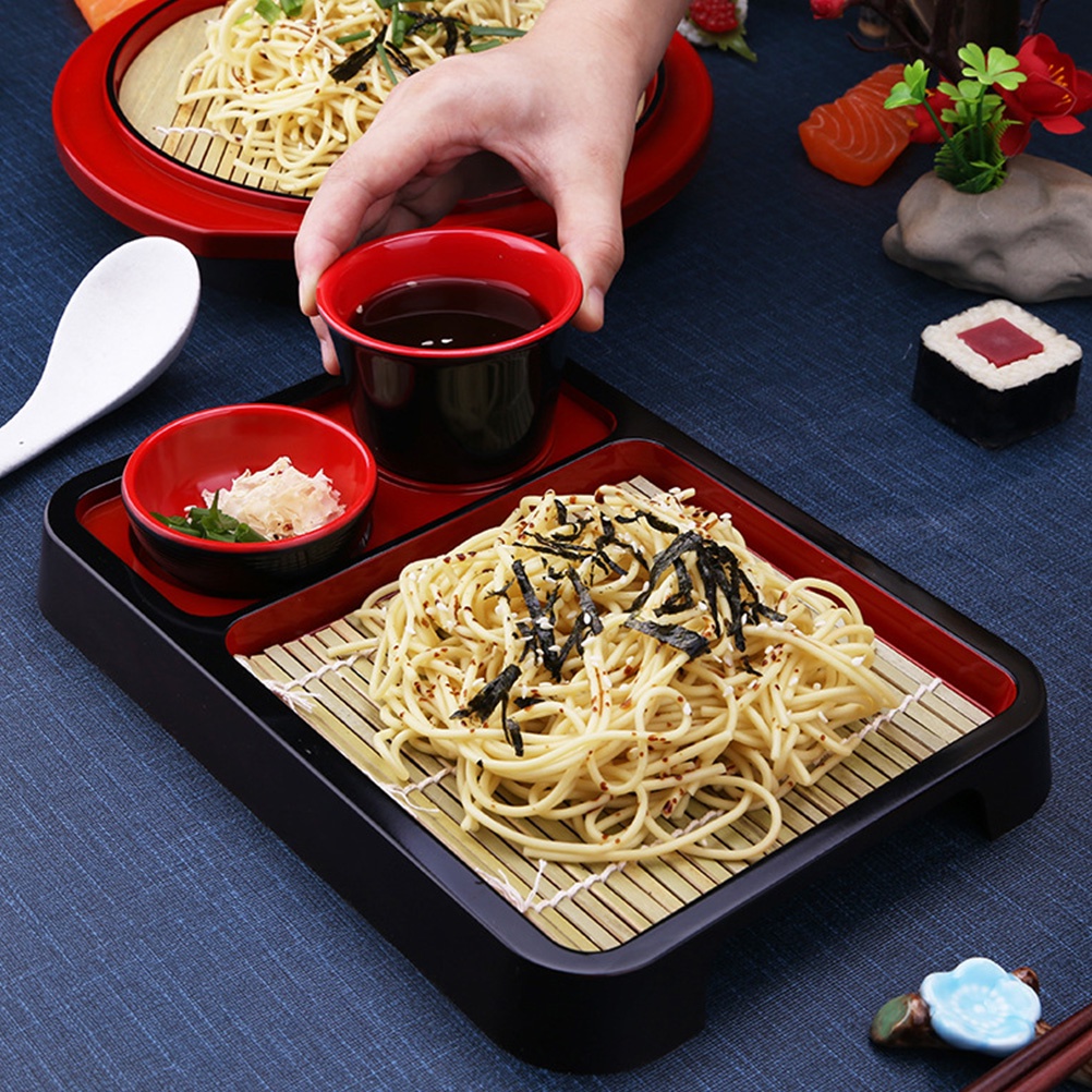 [READY STOCK] Wooden Serving Trays Cups Cold Noodle Plate Udon Noodles ...