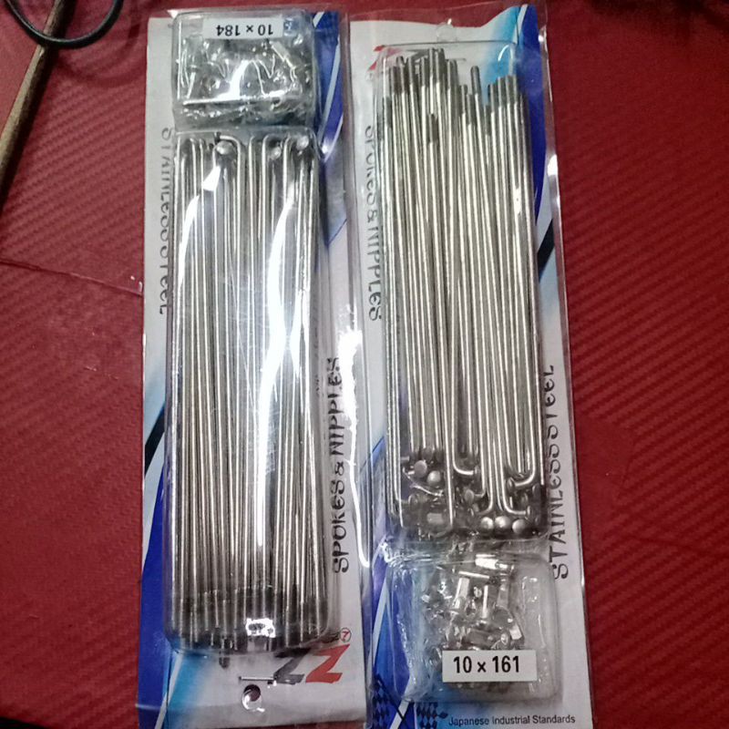 RAYOS 10/161 & 10 /184 # STANLESS STEEL SPOKES & NIPPES SET | Shopee ...