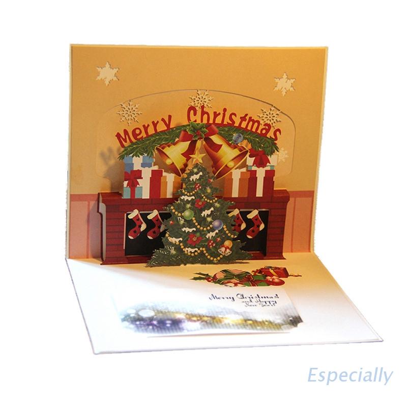 ESP Merry Christmas Greeting Card 3D Pop-Up Card with Envelope Xmas ...