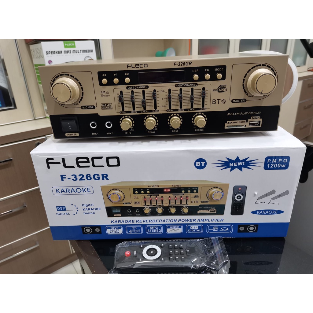 Fleco F-326GR Power Amplifier - Fleco Bluetooth Karaoke Amplifier ...