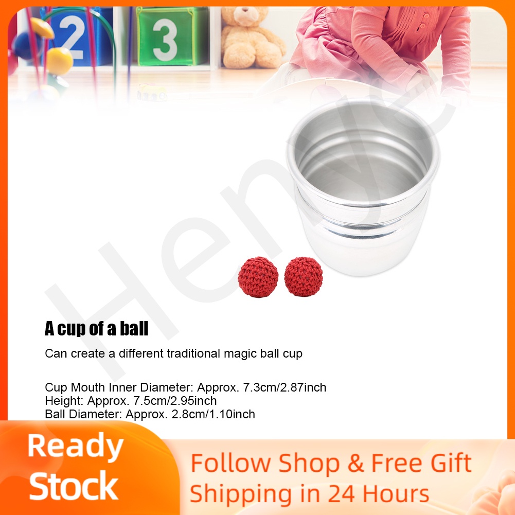 [READY STOCK] Henye Aluminum Magic Tricks Magnetic Wide Mouth Cup Balls ...