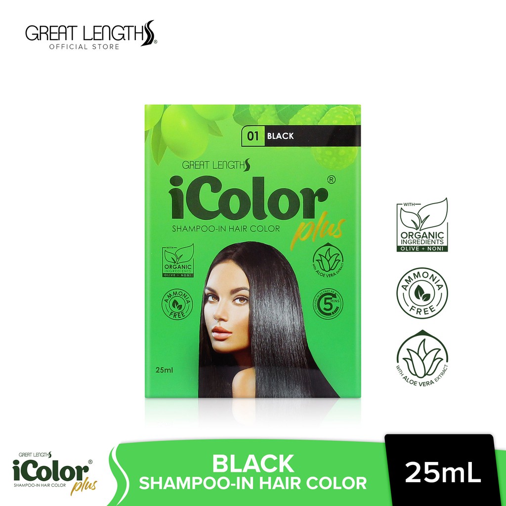 iColor Plus Shampoo-In Hair Color Black 25ml (Best Seller) | Shopee ...