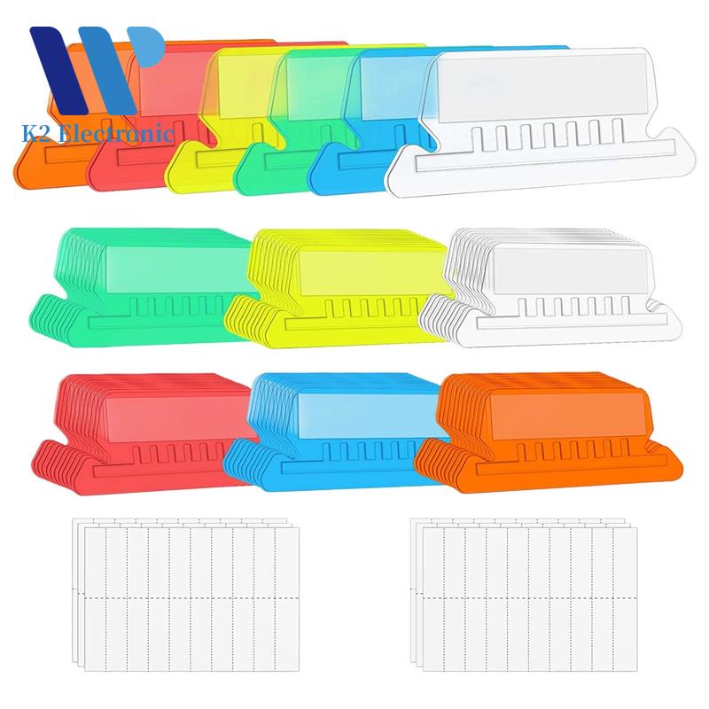 60 Pcs 2 Inch Hanging Folder Tabs and 120 Grids Inserts for Quick ...