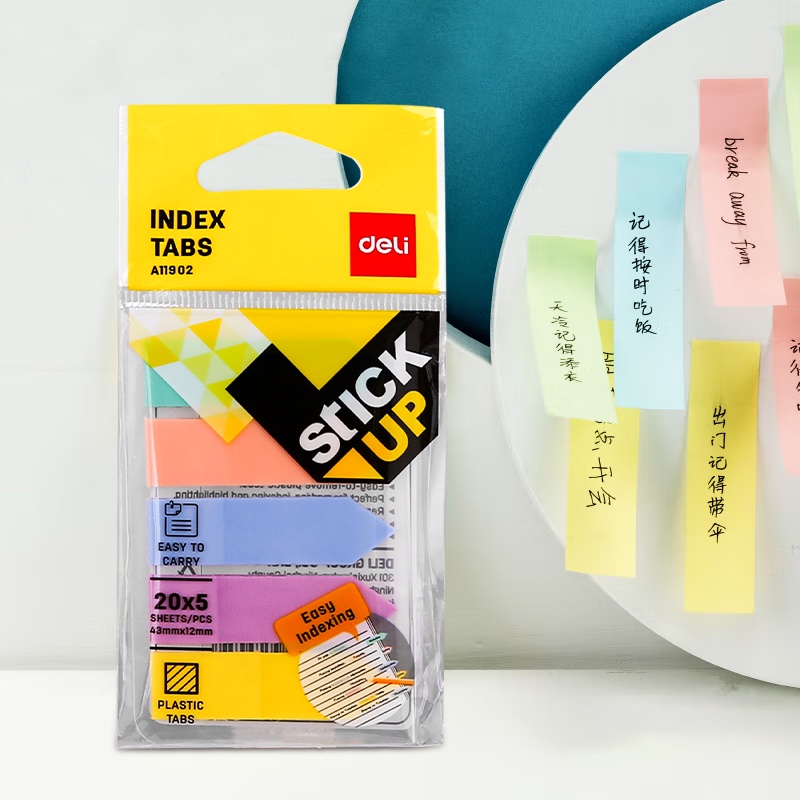 Deli Memo Pad Colorful Lable Sticker Bookmarks Notepad Sticky Note ...