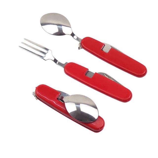 Swiss spoon and fork Outdoor multifunctional foldable tableware ...