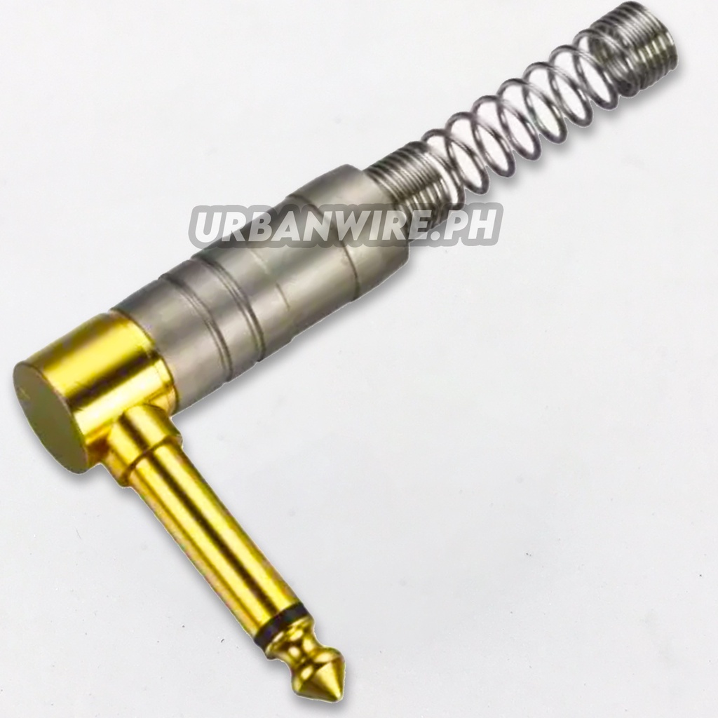 🟦Right Angle Metal 1/4 inch Plug 6.35mm TS Mono Plug Phone Jack ...